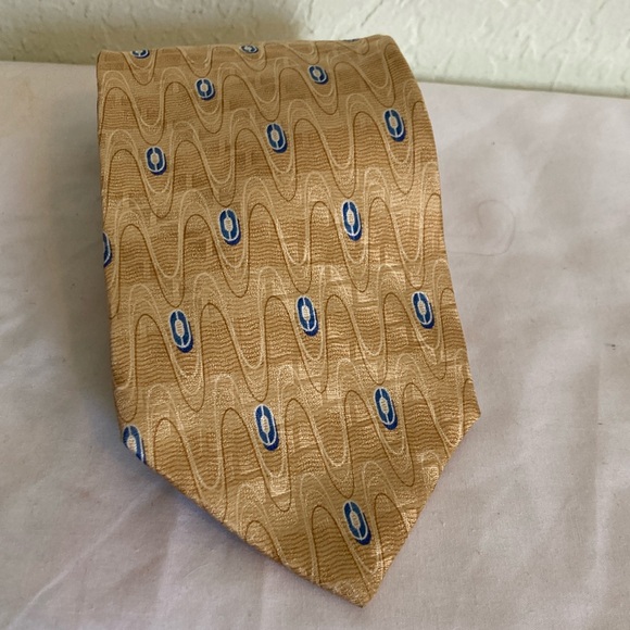 Murano | Accessories | Murano Luxury Textured Tie Gold Blue Sapphire ...